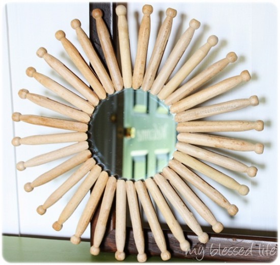 DIY Clothespin Starburst Mirror - My Blessed Life™