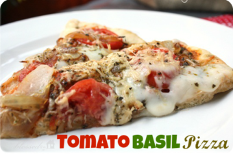 Tomato Basil Homemade Pizza - My Blessed Life™