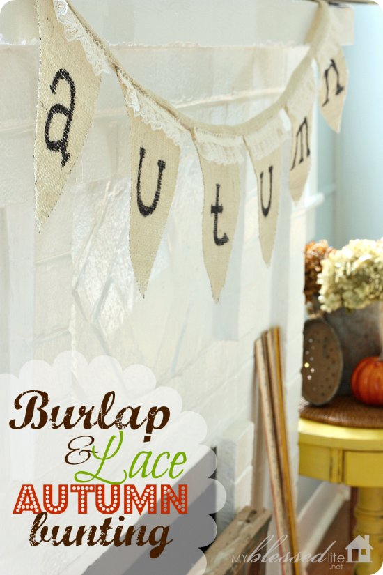 Burlap & Lace Autumn Bunting - My Blessed Life™