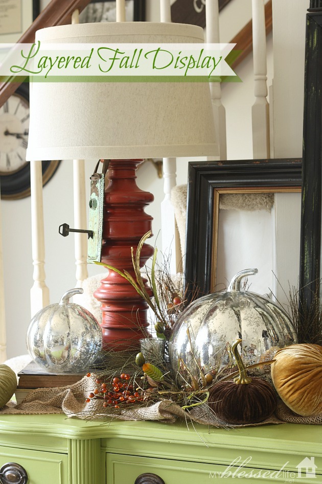 Simple Layered Fall Display | Fall Decorating - My Blessed Life™