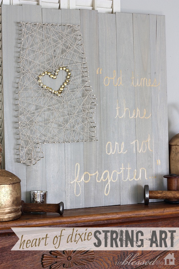 State Inspired String Art {Alabama - Heart of Dixie} - My Blessed Life™